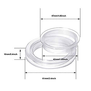 Maitys 8 Pieces Silicone Umbrella Hole Ring Plug Set for Glass Outdoors Patio Table Deck Yard, 2 Inch (Clear)