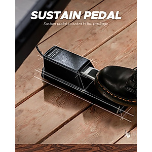 Starfavor SP-150W Digital Piano,88 Key Weighted Keyboard with Hammer Action,2x30W Speakers,200 Rhythms,238 Tones, Electric Piano Keyboard 88 Keys with Triple Pedal, Wood Grain Pattern, MIDI/USB