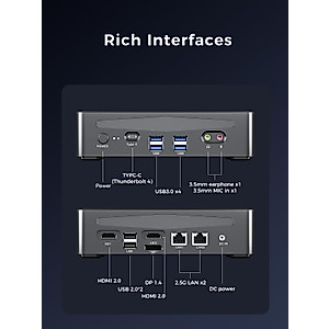 TOPGRO K2 Mini Gaming PC 12th Gen Core i9-12900H, Mini Computers(14C/20T, Up to 5.0GHz)32GB DDR4/1TB PCIe4.0 SSD, Small Mini PC Windows 11 Pro, 8K UHD/2.5G LAN/Thunderbolt 4/WiFi 6E/BT5.3, Home&Office