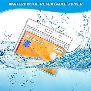 100 Pcs Clear Plastic Horizontal Name Tag Badge ID Card Holders for Office School Business Meetings