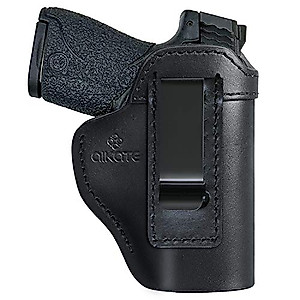 IWB Leather Holster for Concealed Carry, Inside Waistband Holsters Suitable for S&W M&P Shield, Glock 17 19 22 23 32 33 36 43, Springfield XD-S, Beretta 92FS, Sig P228 P239 Similar Handguns