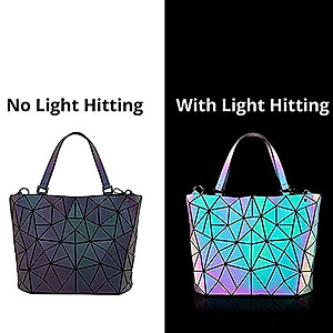 Sfly Shoulder Bags Womens Geometric Luminous Purse bags Ladies Crossbody Shoulder Bag Wallet Set