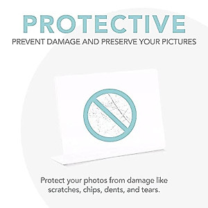 Photo Booth Frames - 7x5 Inch Clear Acrylic Display, Slanted Back 7x5 Horizontal Picture or Display Plastic Sign Holder with Inserts - 6 pack