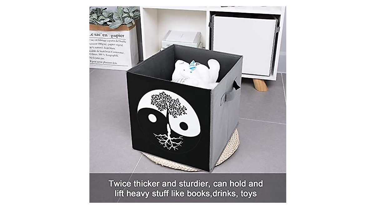 Tree of Life Yin Yang Collapsible Storage Bins for Home Organization