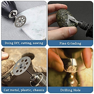 Diamond Burr Set for Dremel, Rotary Tool Grinding Cutting Wheel Stone Glass Tile Jewelry Engraving Rock Etching Masonry 1/8” Die Grinder Carving Cutter Metal Engraver Kit - 32pc Set