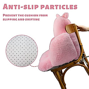 QYA Computer Chair Cushion Pink, Cute Seat Cushion with Backrest Non-Slip, Kawaii Chair Pillow for Gamer Chair, Comfy Chair Cushion for Bedroom (32"x 18", Pink Kitty)