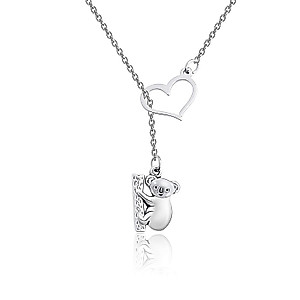 Gzrlyf Koala Bear Necklace Koala Lariat Necklace Koala Bear Gifts for Her (Y necklace)