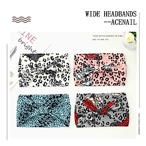 Acenail Wide Headbands Knotted Turban Headband Elastic Non Slip Hairbands Floral Workout Head Bands Yoga Cotton Hair Scarfs Boho Head Wraps Fashion Hair Accessories for Women 4Pcs(Gorgeous)