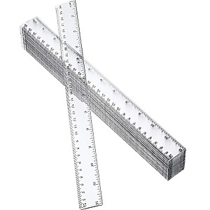 Eboot 50 Pack 12 Inch Rulers Bulk Clear Plastic Ruler Measuring Tool for Kids Student School Office