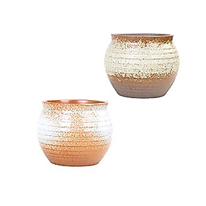 Happyyami 2 Pcs miniture Decoration Bulk Flower pots White Decor Mini pots for Plants Flower pots Bulk Plants Decor Desk Topper Plant Decorations Home Flower Pot Bonsai Stand Ceramics