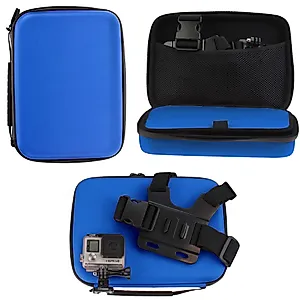 Navitech Blue Heavy Duty Rugged Action Camera Hard Case/Cover Suitable Compatible with The AKASO V50 Pro