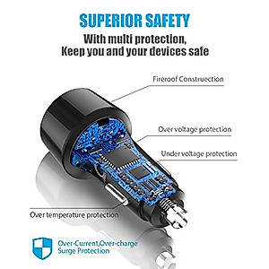 USB C Car Charger 48W, Deep Dream USB C Car Adapter Fast Charging, PD & QC3.0 Cigarette Lighter Adapter Compatible with iPad, iPhone 14 Plus Pro 13 12 11, Samsung Galaxy S23 S22 S21 S20, Google Pixel