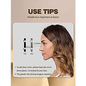 Macaki 20X Magnifying Mirror with 2 Suction Cups, 3.5 inches Magnified Makeup Mirror and Slant Tweezers,1PCS