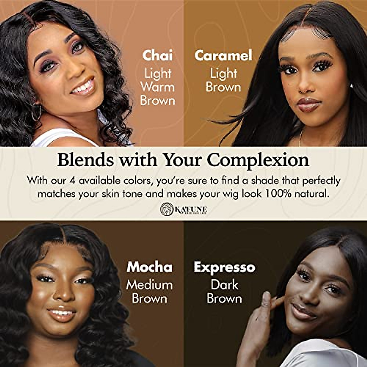 Kafune Tint Melting Mousse – Concealer for Lace Wigs, Hair Wigs, Toupees and Hair Pieces – Natural Finishing Edge Control – Melt and Form Hair – Quick Drying – 6.8 Fl oz – Mocha Medium Brown