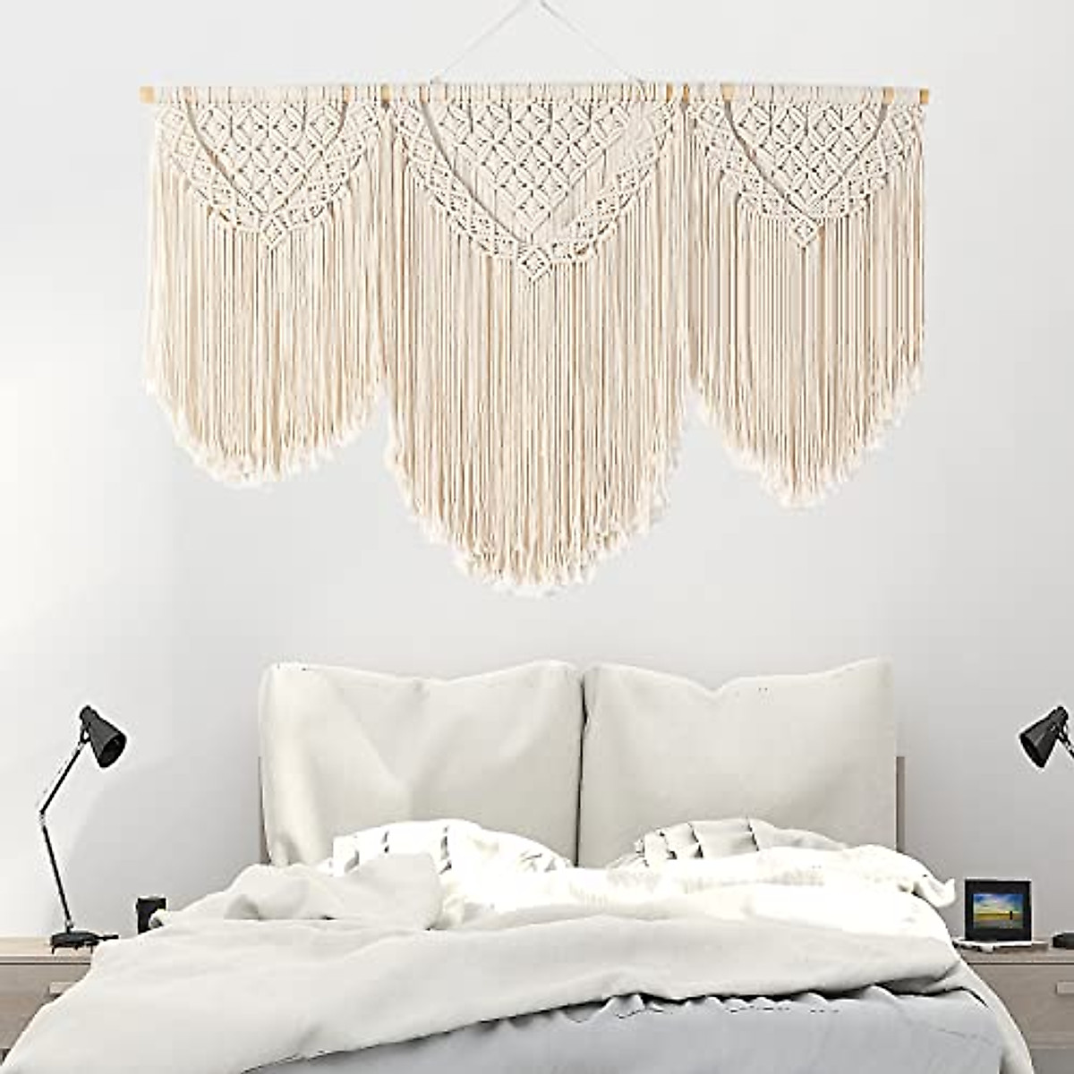 InMalla Large Macrame Wall Hanging Wide Boho Macrame Wall Hanging Decor Art Home Chic Decoration 43 * 32inch (Wall Hanging - Gold Coast)