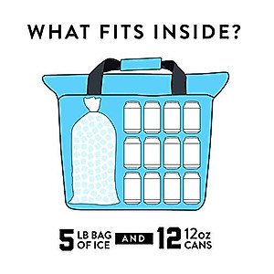 Bison Soft Cooler, Small Cooler Bag, Travel Cooler, Soft Sided Cooler Bag, Camping Coolers, Insulated Cooler, Soft Cooler Bag, Travel Cooler for Car, Bag Cooler (12-Can, Blue)