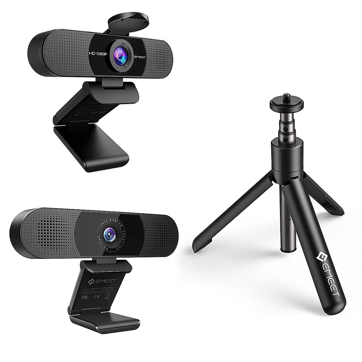 EMEET C960Kit Webcam with Tripod 3 in 1 Webcam C980pro