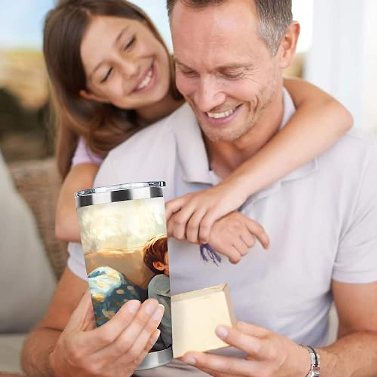 FOCIUZTA 20oz Warm Family Love Tumbler with lid, Travel Coffee Cup, Ideal for Easter, Mother Day, and birthday gifts