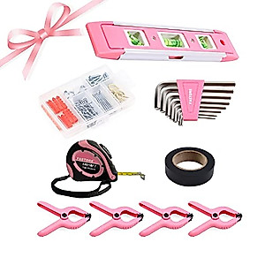 FASTORS Pink Tool Set,218-Piece Tools with Pink Tool Kit for Women Home Improvement,The Tool Set with 13-Inch Wide Mouth Open Storage Tool Bag,Can As a Great Gift for Women