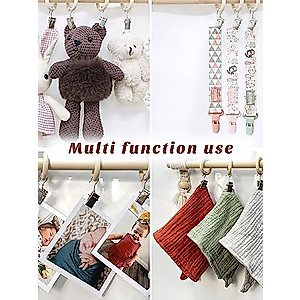 POVETIRE Macrame Hanging Shelves for Nursery for Nursery,Boho Baby Headband Holder Organizer Rope Decor Wall Hanging Decor for Toddler Girls Room