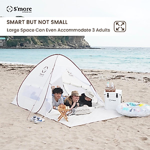 S'more Colline 2 Person Beach Tent, Lightweight & Easy Set Up Pop up Tent, Instant Tent with UV Protection, UFP 30+ Quick Portable Sun Shade Shelter for Beach,Picnic, Backyard, Festival