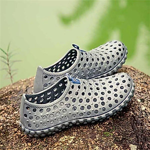 Zonkacen Mens Womens Slip On Casual Water Sport Anti Skid Outdoor Sandals for Summer Swimming Pool Surfing Fishing Shower Workout Athletic Holiday Gray 8.5 Men/10 Women