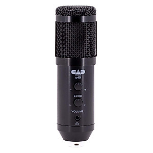 CAD Audio U49 USB Large Format Side Address Studio Microphone with Headphone Monitor and Echo,Black