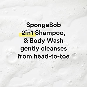 Suave Kids 3 in1 Shampoo & Body Wash for Kids Nickelodeon Spongebob Dermatologist-Tested and Tear-free, Strawberry, Yellow, 28 Fl Oz