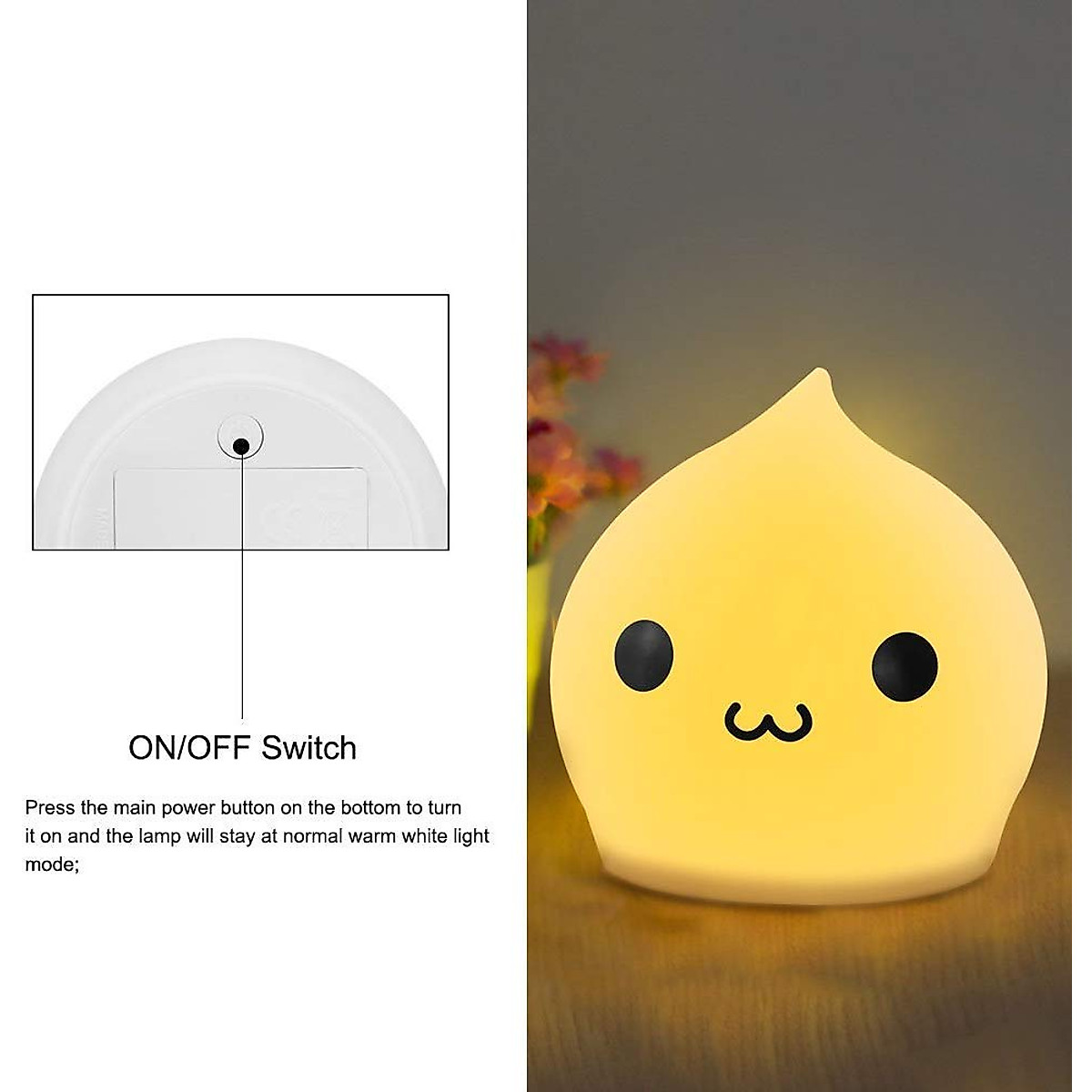 Jhua Dumpling Night Light, Silicone Nursery Nightlight, Cute LED Sleep Lamp, 7-Color Breathing Dual Light Modes, Sensitive Tap Control Gifts for Baby Adults Bedroom