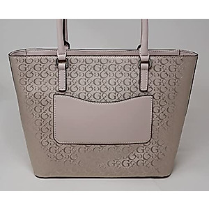 GUESS Women's Rose Dust Rose Gold Patent Logo Debossed Tote Bag Handbag Purse
