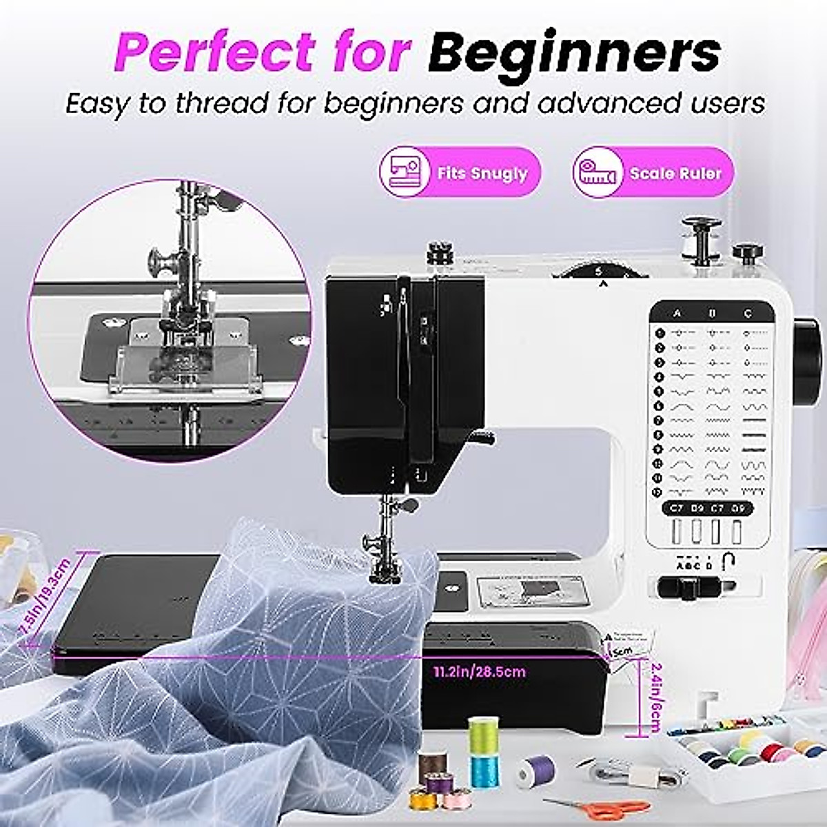 Sewing Machine, Mini Sewing Machine for Beginners and Kids, Portable Electric Sewing Machine, 38 Stitches Adjustable Speed Speed with Foot Pedal & Sewing Kit (Newest Upgrade Version)