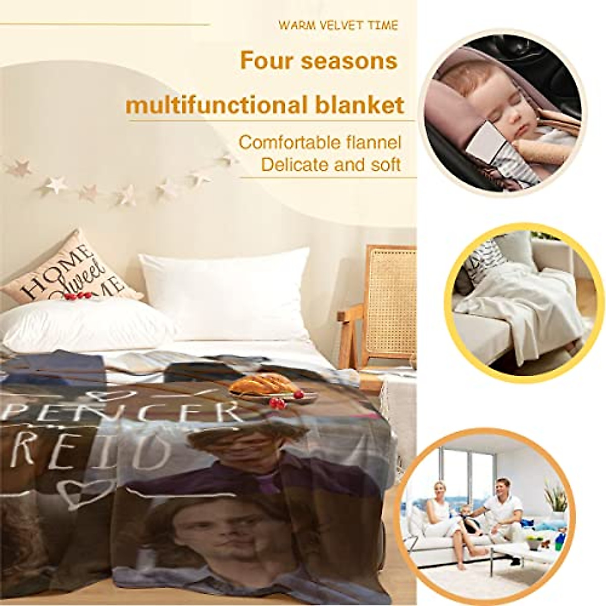 Suping Flannel Fleece Blanket Lightweight Super Soft Warm Cozy Luxury Throw Blanket Home Decor for Couch, Bed, Sofa, Travel 50inchX40inch,Black