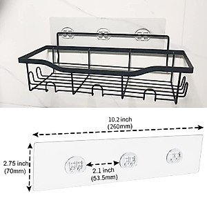 Wmoisnuos 2PC Shower Caddy Adhesive Replacement, Strong Sticker Hooks for Shower Caddy Bathroom Rack Shelf Soap Dish Basket Wall Hanging, No Drilling Bath Kitchen Organizer Accessories