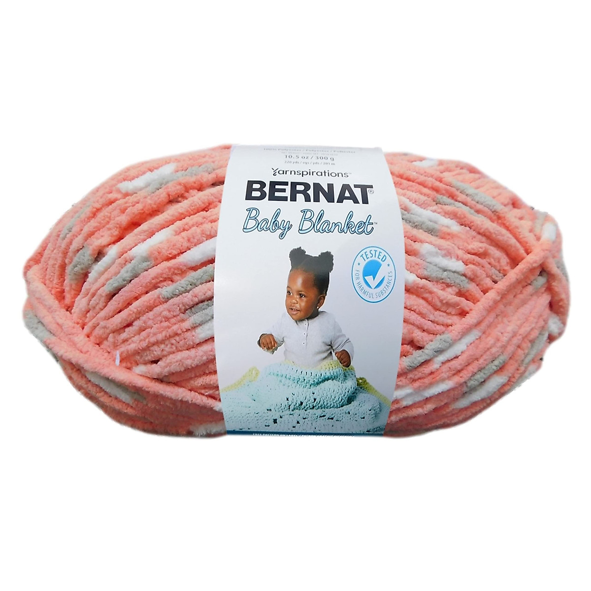 Bernat Baby Blanket Big Ball, Shell Pink Clouds…