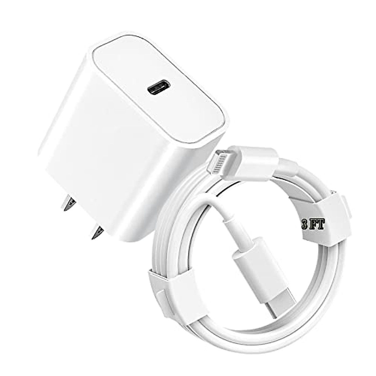 iPhone Charger Fast Charging Cable,【Apple MFi Certified】 wabklove USB C Wall Charger Fast Charging 20W PD Adapter with 3FT Lightning Cable for iPhone 14/13 12 11Pro Max