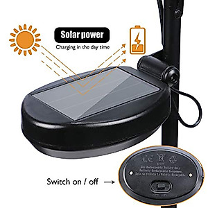 Outdoor Solar Garden Stake Lights Butterfly Waterproof LED Crackle Glass Globe Stake Metal Light for Walkway Pathway Lawn Patio Decor