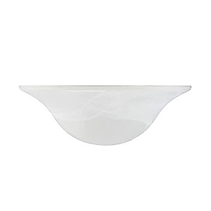 Aspen Creative 23101-31,Alabaster Replacement Glass Shade for Medium Base Socket Torchiere Lamp, Swag Lamp and Pendant, 15-3/4" Diameter x 5-3/4" High
