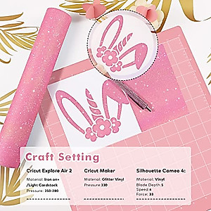 Gatichetta Glitter Self Adhesive Vinyl 12" x 6ft Craft Permanent Sparkle Shimmer Vinyl Roll for Indoor & Outdoor Decal, Signs, Stickers, Compatible with Most Craft Cutters，Pink