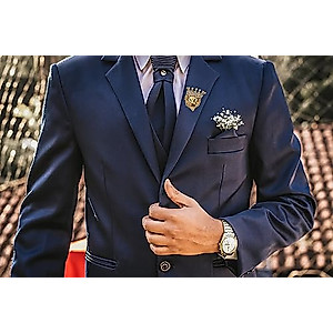 Crown Pel Pin for Men,Vintage Lapel Pin for Men Suits Enamel Backpacks Pins Coat Jacket Lion King Crown Pin Graduation Dress Crystal Brooch Badge (Old gold)