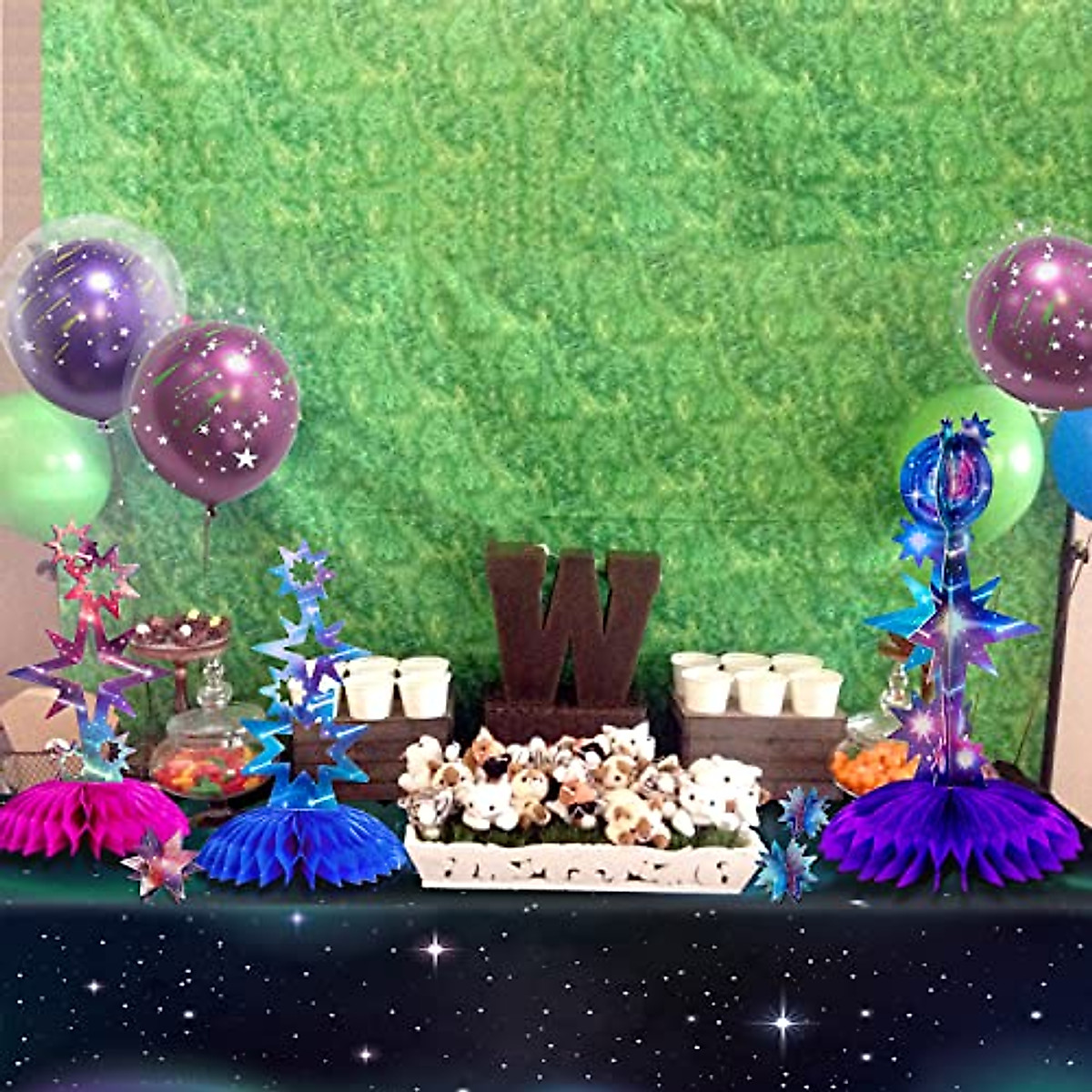 Iridescent Star Centerpiece for Party Table Decorations Celestial Shooting Aurora Galaxy Planet Starry Night Sky Wedding Birthday Bachelorette Bridal Baby Shower Anniversary Engagement Party Supplies