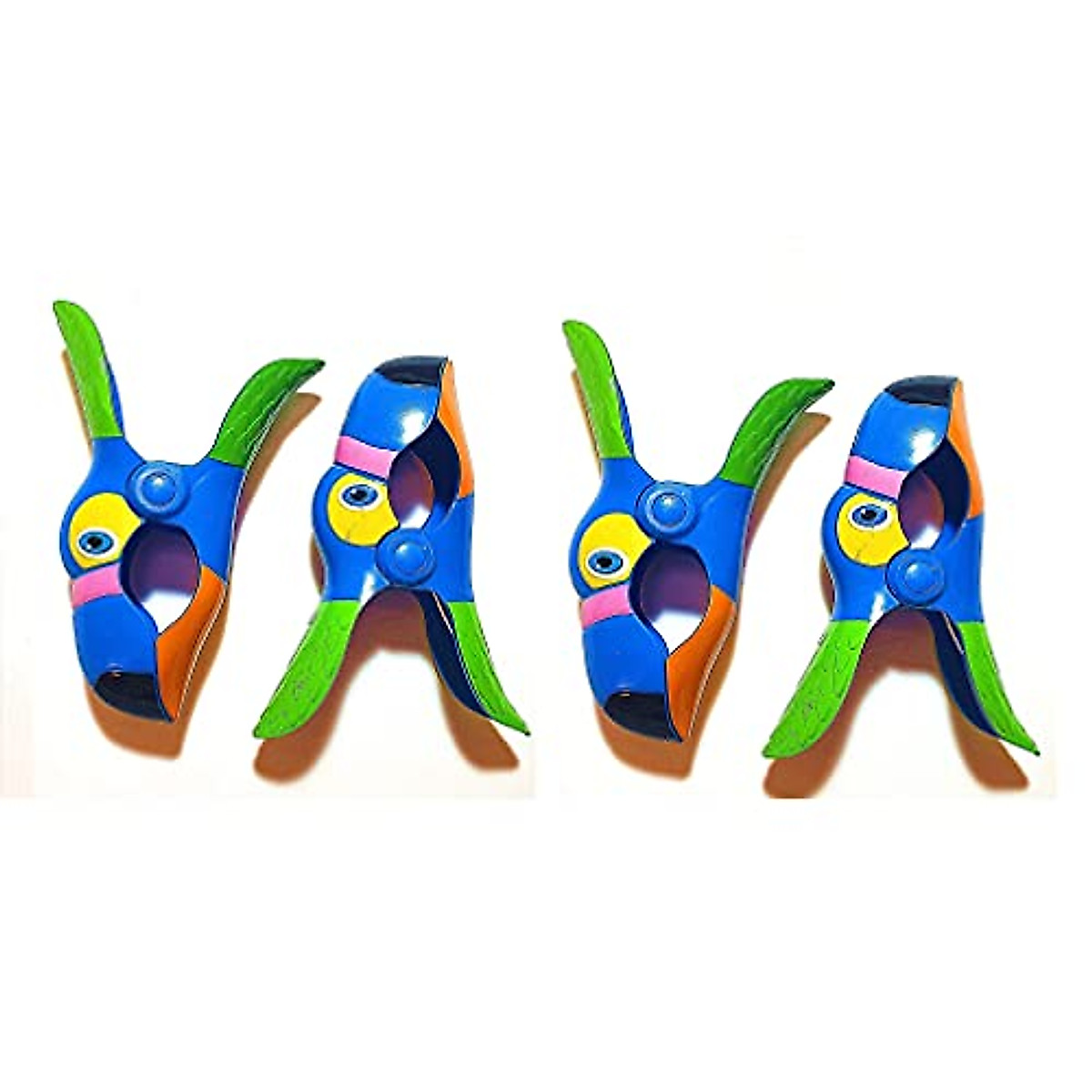 C&H Beach Tower Clips, Beach Towel Holders, Clips, Beach, Patio or Pool Accessories, Portable Towel Clips, Chip Clips, Secure Clips, Toucan Style (2 Set Per Order)