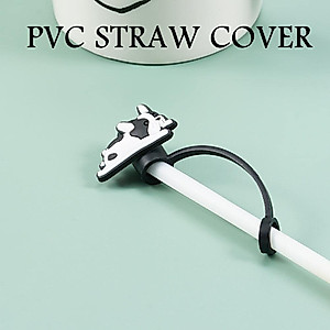 1 Piece Cute Drinking Straw Caps Cover for 6-8 mm Reusable Drinking Straw Tips Lids Dust-Proof Straw Plugs Dog Cat Shape Straw Protector