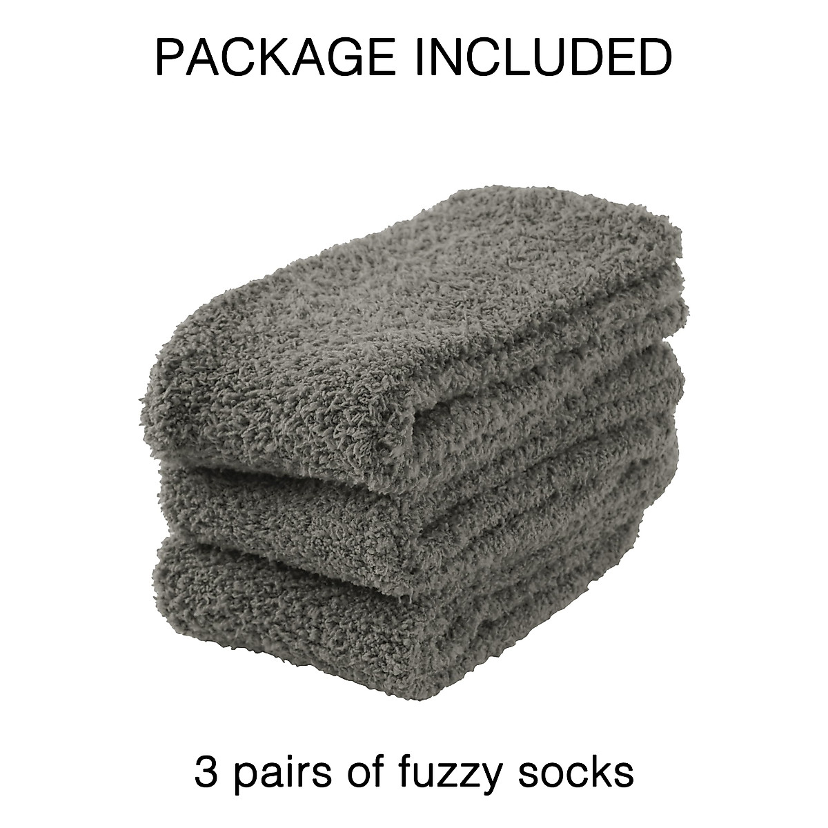 OVOV 3 Pairs White Fuzzy Socks Men Fluffy Socks Winter Warm Cozy Slipper Socks for Men Soft Comfy Fleece Sleep Socks