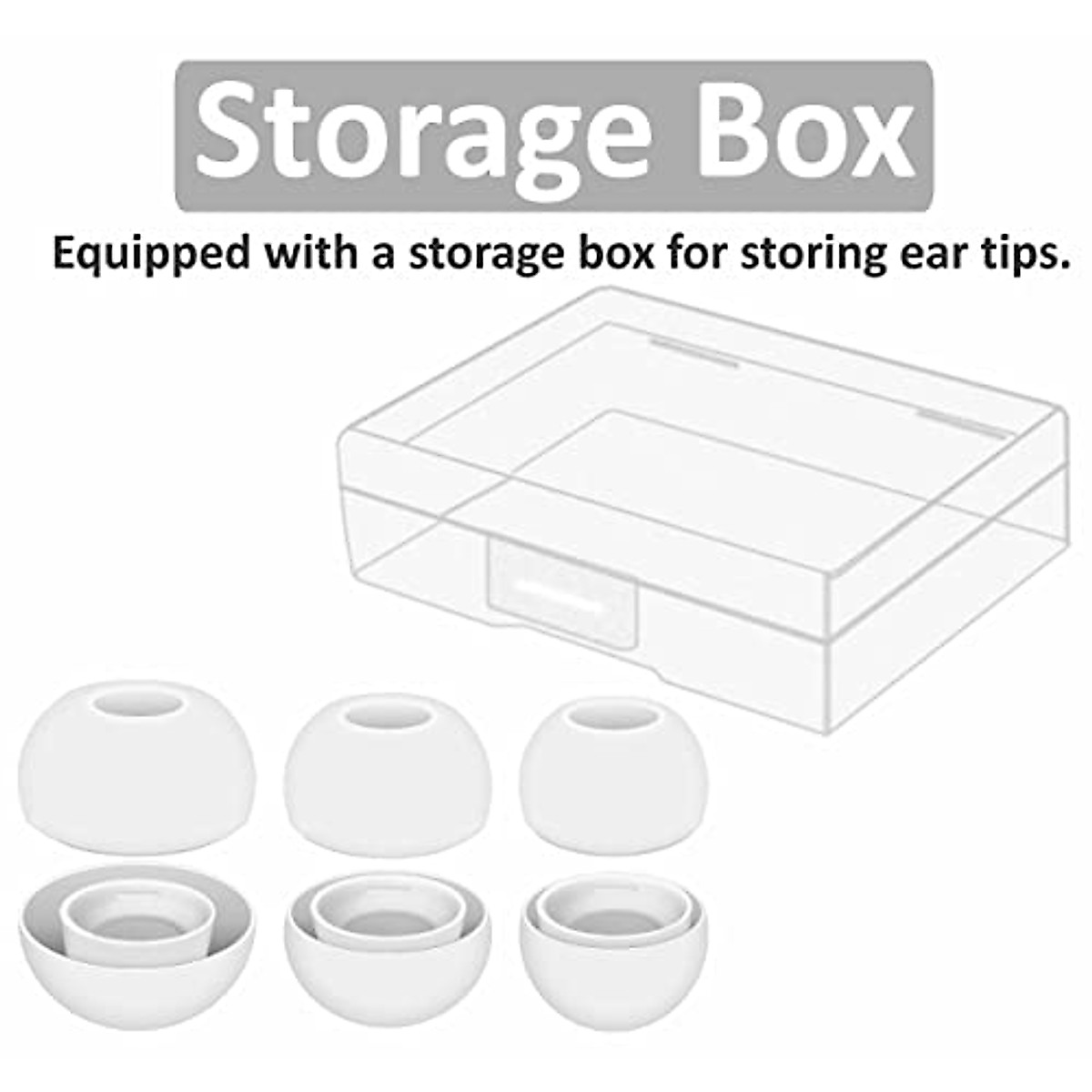 3 Pairs Compatible with AirPods Pro 1st 2nd Ear Tips Buds, Small Medium Large 3 Size Replacement Silicone Rubber Eartips Earbuds Gel Accessories Compatible with AirPods Pro 2 and 1st - S/M/L White