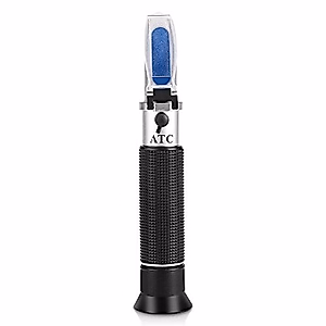 Alcohol Test Refractometer, Asixx Beer Refractometer, Alcohol Refractometer Professional Handheld Alcohol Test Refractometer Wine Tester, Made Aluminum, 0~80% Measuring Range