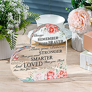 OurWarm Inspirational Gifts for Women, Motivational Quotes Office Desk Decor Cheer Up Gifts for Birthday, Graduate, Anniversary, Christmas, Graduation Gifts for Her, Heart Decorative Signs & Plaques