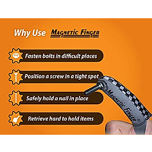Magnetic Finger The Original Magnetic Finger Glove - Hold & Retrieve Any Small Ferrous Metal Object with Precise Control - Convenient Magnetic Pickup Tool Ideal for Tight Spots at Home or on the Job