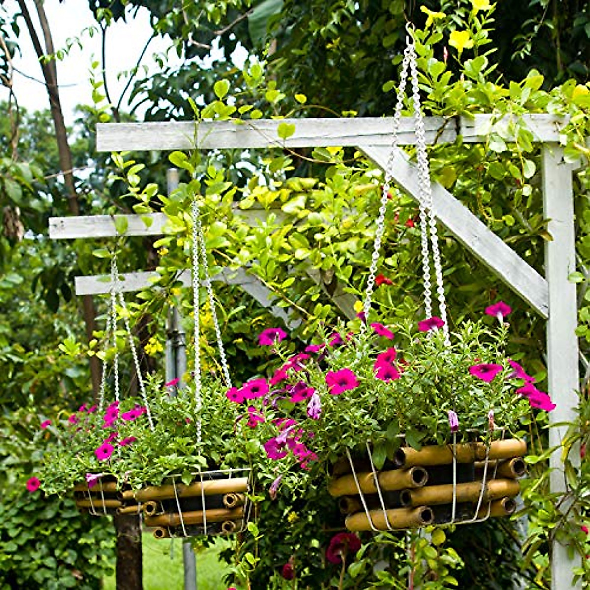 FEPITO 12 Pack Hanging Chains, 10 Inch Hanging Basket Chains, Garden Plant Hangers Metal Chains with Hooks Clips for Bird Feeders, Wind Chimes, Lanterns, Planters, Decorative Ornaments