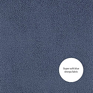 Linon Blue Sherpa Lars Gaming Rocking Chair, 8.25" Seat Height