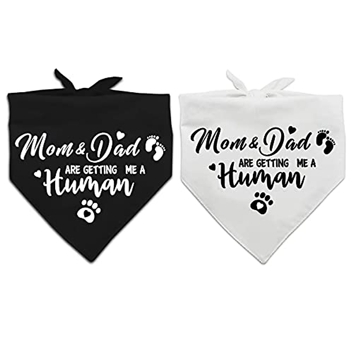 Mom&Dad are Getting me a Human, Gender Reveal Photo Prop Pet Scarf Decorations Accessories Dog Bandana, Pet Accessories for Dog Lovers, Pack of 2